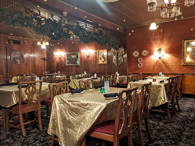 The cozy bar area where conversations flow as smoothly as the wine and friendships are born.