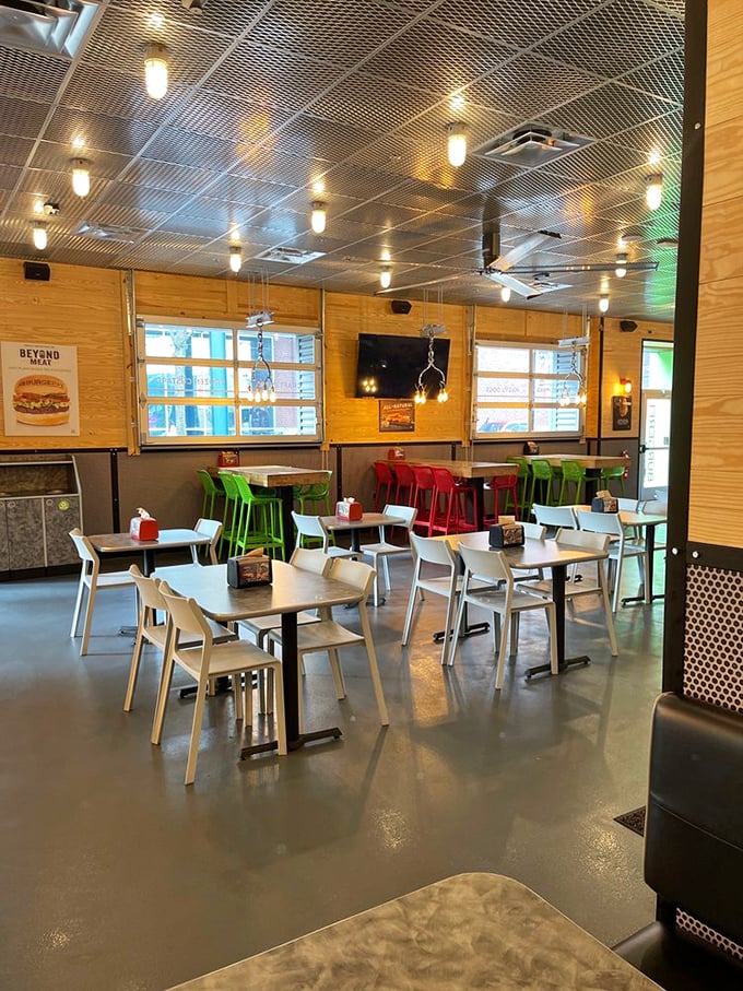 Spacious seating that welcomes everyone from solo diners to families celebrating another Tuesday night dinner victory.