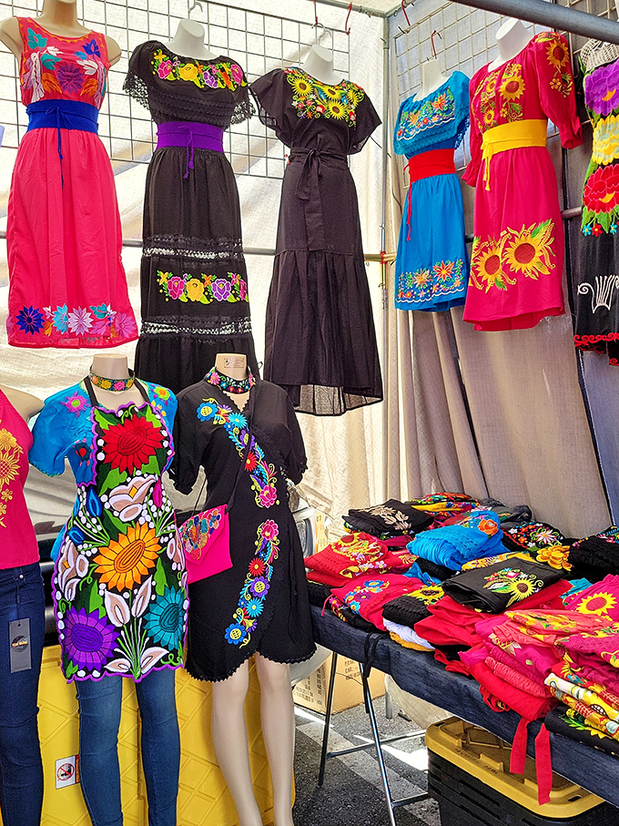 Vibrant Mexican dresses burst with color and craftsmanship. Each stitch tells a story of cultural heritage and timeless style.