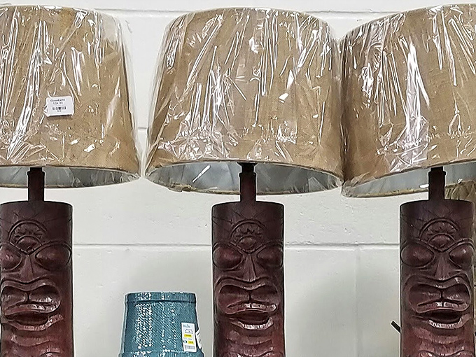 Illumination station showcases how someone's old lampshade becomes another's perfect ambient lighting solution for cozy evenings.