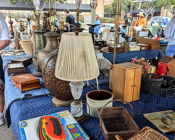 Illuminating possibilities! Vintage lamps and curios create that perfect "I found it at a swap meet" vibe that interior designers charge thousands to replicate.