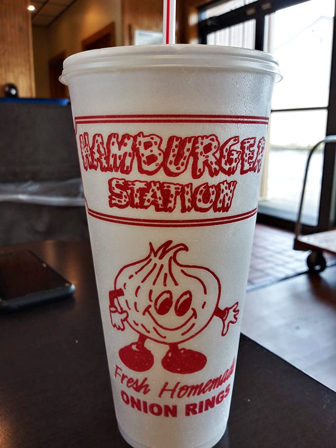 A cup that's more than a vessel &ndash; it's a mascot. That cartoon onion knows exactly what you're in for.