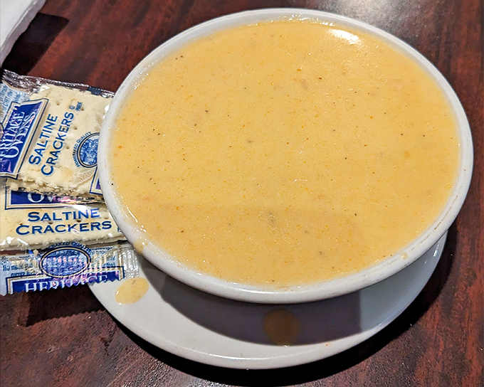 This soup isn't just bisque&mdash;it's a warm hug in a bowl, complete with saltines standing by for the perfect dipping companion.