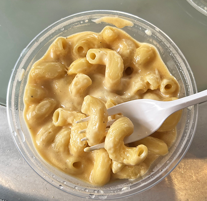Mac & cheese that's achieved that perfect molten state between solid and liquid&mdash;Einstein would need new physics equations to explain its perfect consistency.