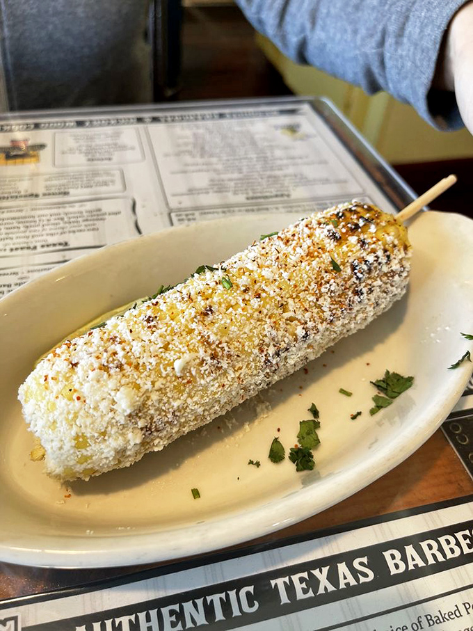 Street corn that brings the carnival to Chino&mdash;sweet, savory, tangy, and dusted with enough spices to make your taste buds do a happy dance.