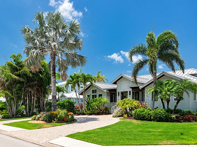 Naples neighborhoods blend tropical landscaping with coastal charm. Even the mailboxes look like they're on permanent vacation.