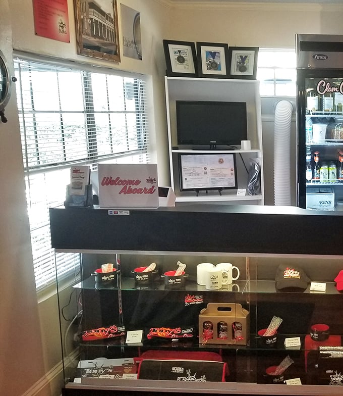 The "Welcome Aboard" counter where seafood dreams begin. Like the best ship captains, they're ready to navigate you through a sea of delicious options.