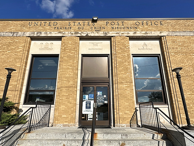 The Prairie du Chien Post Office stands as a testament to when public buildings were designed to inspire, not just serve.
