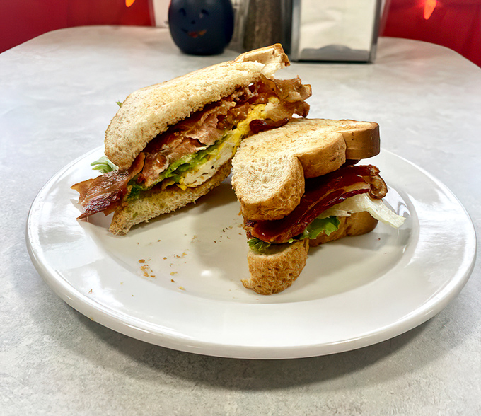 A sandwich cut diagonally always tastes better&mdash;it's science. This beauty with bacon, egg, and cheese is breakfast's greatest contribution to lunch.