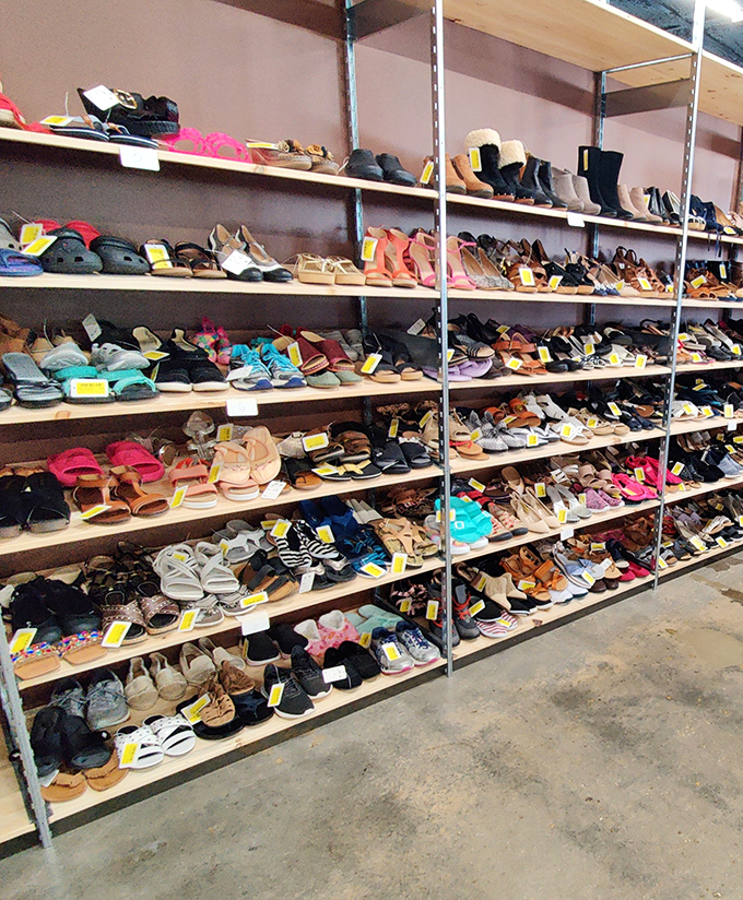 The shoe section: where Cinderella would have multiple options, all at prices that won't turn your wallet into a pumpkin at midnight.