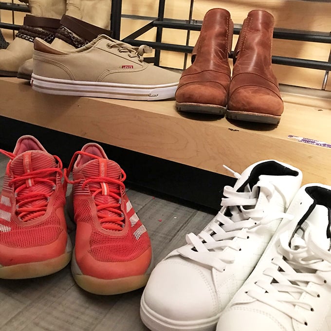 Footwear for every occasion lines these shelves. From casual kicks to sophisticated steps, your next favorite shoes are waiting to be discovered.