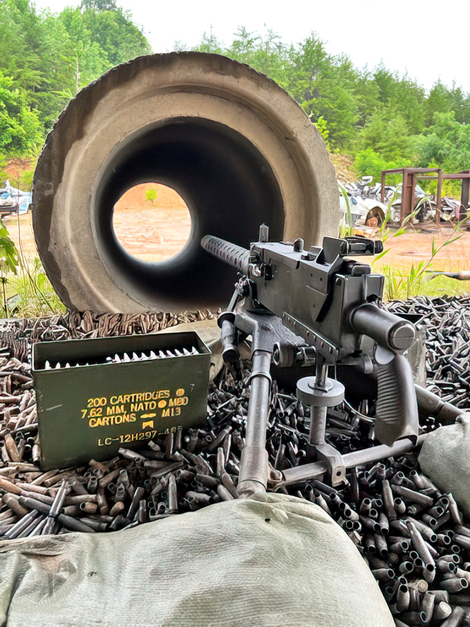 "Point, aim, and try not to think about your high school principal." The shooting range adds another dimension to the Tank Town experience.