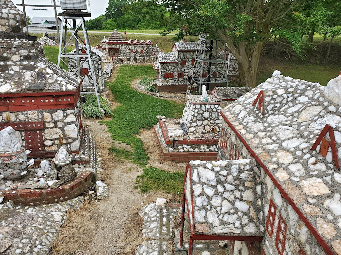 Winding pathways lead visitors through this stone wonderland. If you listen closely, you might hear the tiny footsteps of imaginary residents going about their day. 