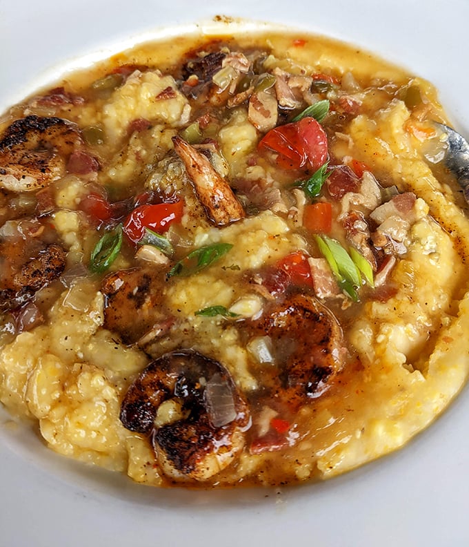 Shrimp and grits having a delicious reunion that would make any Southern grandmother proud.