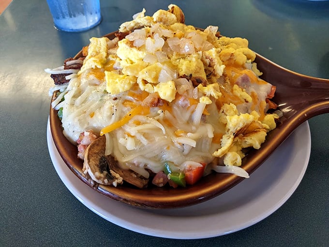 This skillet is what breakfast dreams are made of&mdash;a beautiful mess of eggs, cheese, and potatoes that says "good morning" in the most delicious way possible.