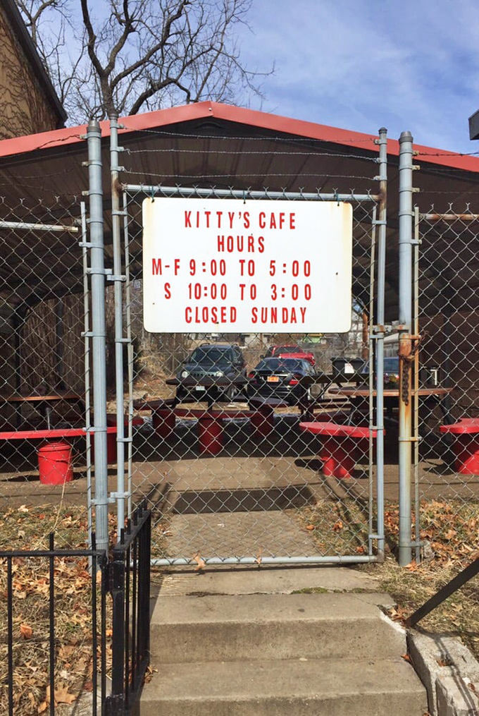 The hours posted like a friendly warning: "Plan accordingly or miss out." A chain-link fence never looked so inviting.