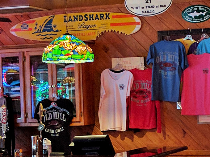 The merch corner&mdash;where you can take home a t-shirt to prove you survived the delicious seafood onslaught.