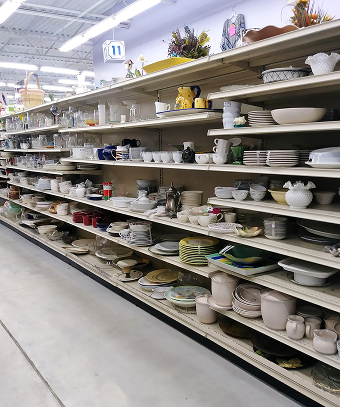 Dishware heaven for mismatched magnificence. Your grandmother's china pattern is hiding here somewhere, waiting for reunion.