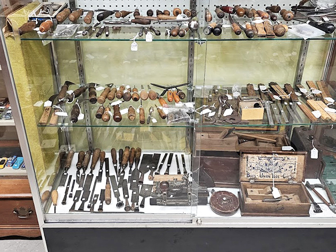 Tools with the patina of purpose&mdash;each worn handle tells the story of someone who knew exactly what they were doing.