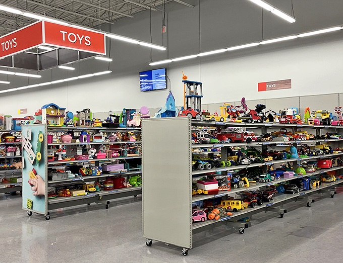 Toy story: One child's forgotten plaything becomes another's treasure. This colorful aisle holds plastic joy waiting for its second act.