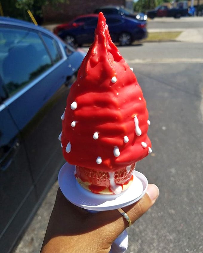 This butterscotch-dipped cone stands tall against Jacksonville's skyline. Architectural genius meets culinary brilliance in one handheld package.