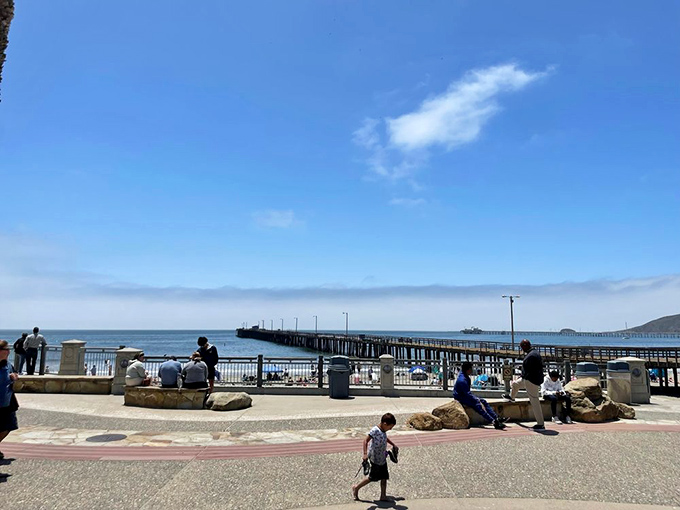 The promenade offers front-row seats to the daily pier parade, where families stroll and fishermen tell tales of the ones that got away.