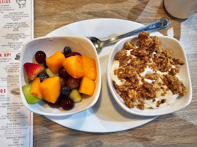 Fresh fruit and house-made granola transform ordinary yogurt into a breakfast worth setting your alarm for.