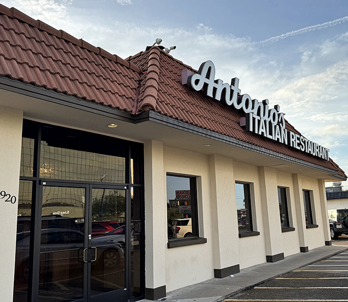 Antonio's distinctive red-tiled roof signals pizza authenticity. This Houston institution has been showing Texans what real Italian pizza tastes like for generations.