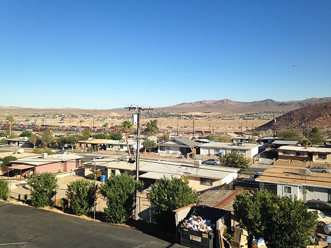Desert mountains frame Barstow's residential streets where the high desert lifestyle offers space to breathe and think clearly.