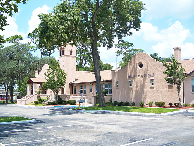 Spanish flair in the Florida air! Belleview's City Hall looks like it wandered north from a Mediterranean holiday.