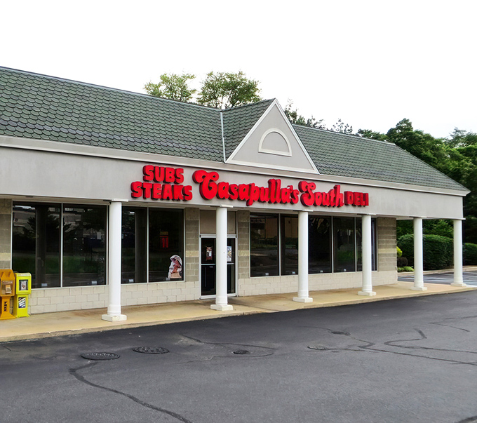 Casapulla's Rehoboth location brings architectural elegance to sandwich artistry. Those white columns frame doorways to deliciousness.