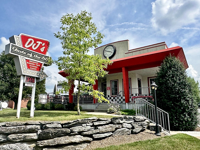That stone wall and landscaping aren't just pretty &ndash; they frame a diner experience that's stood the test of time in Lancaster.