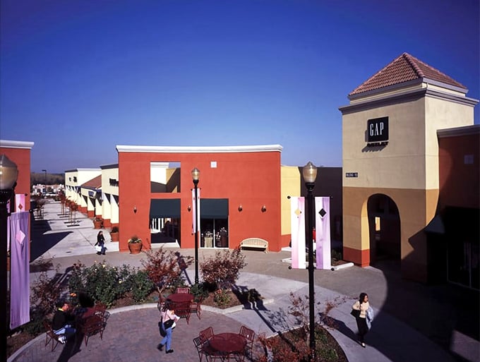 Folsom Premium Outlets' charming storefronts promise a more civilized shopping adventure. Your credit card will still cry, but politely.