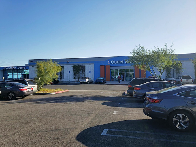 Goodwill's Los Angeles Campus isn't just big&mdash;it's the mothership of secondhand treasures, beckoning with its bright blue exterior.