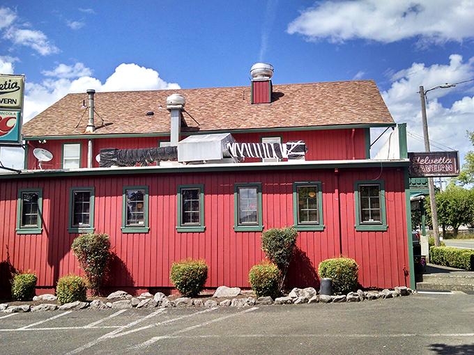 Helvetia Tavern's barn-red exterior isn't just charming&mdash;it's Nature's way of saying "burgers served here."