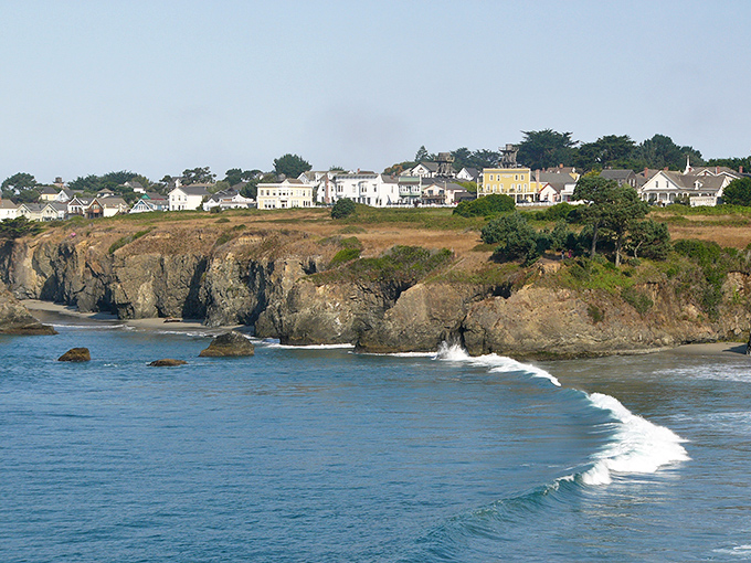 Perched like a Victorian postcard on Pacific cliffs, this coastal gem makes New England jealous of California's scenery.