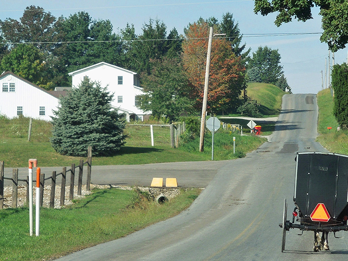 Mount Hope's railroad crossing captures the intersection of past and present that defines this unique community.