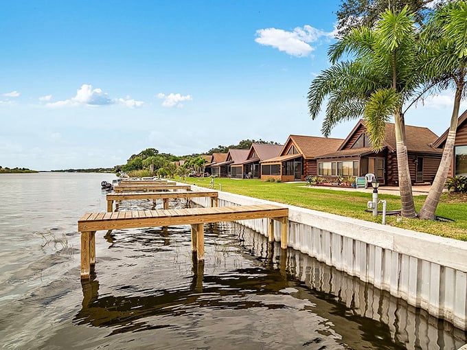 Okeechobee's lakeside cabins offer waterfront living without waterfront prices. Fish from your backyard without fishing for extra retirement funds!