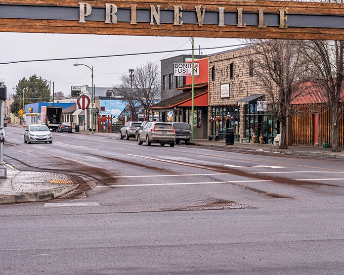 Prineville's historic buildings stand proud against the eastern Oregon sky, promising affordable small-town living with a dash of Western charm.