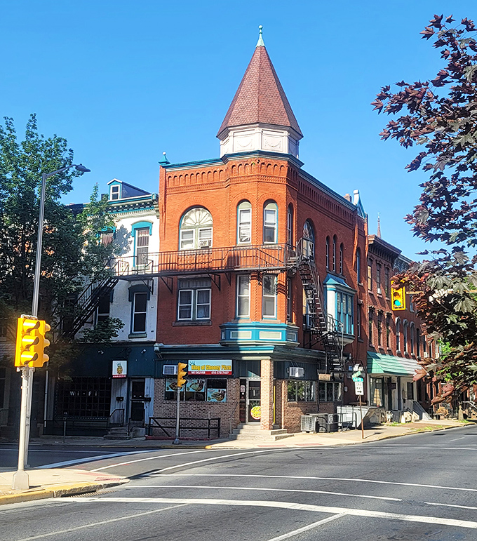 Reading's colorful corner buildings bring character to affordable neighborhoods, where turrets and bay windows don't mean Manhattan prices.