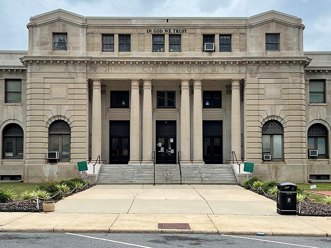 Rockingham's courthouse steps have welcomed citizens for generations. Justice with a side of architectural beauty!
