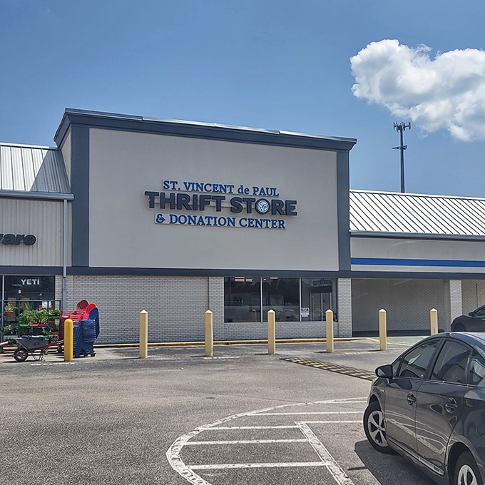 St. Vincent de Paul's modern storefront brings thrifting into the 21st century. Old treasures, new building&mdash;perfect combination!