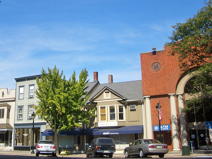 Sunshine and storefronts! Stroudsburg's main street offers the kind of small-town charm that makes you want to know the name of every shop owner.