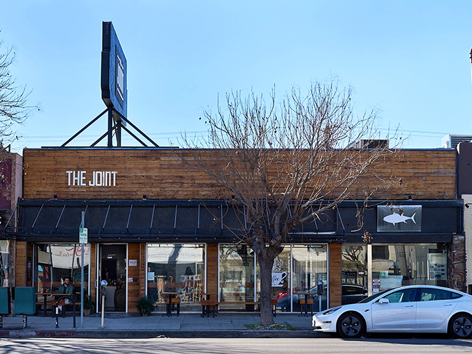 The Joint: Only in California would someone brilliantly combine artisanal coffee and fresh seafood under one wooden-fronted roof.