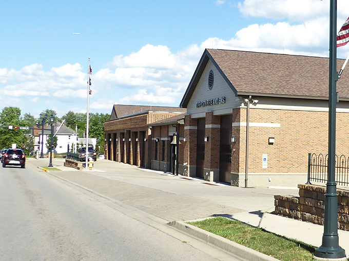 Tipp City's bike-friendly streets and decorative lampposts create an inviting atmosphere for both residents and visitors.