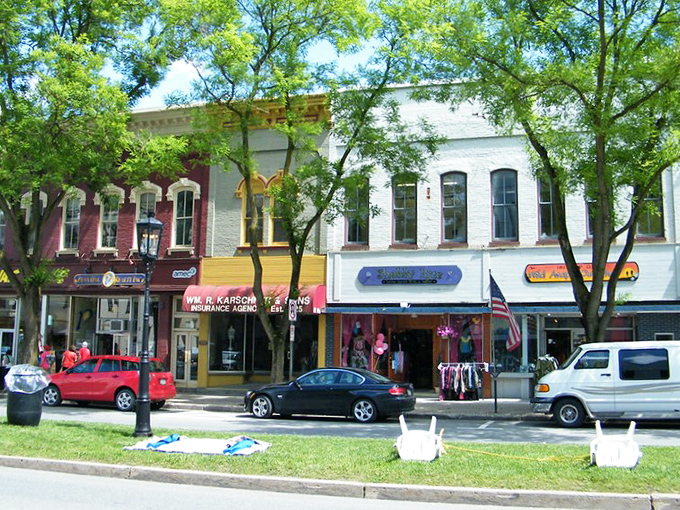 Wellsboro's tree-lined main street offers shade for window shoppers and a canopy of small-town charm for new residents. 