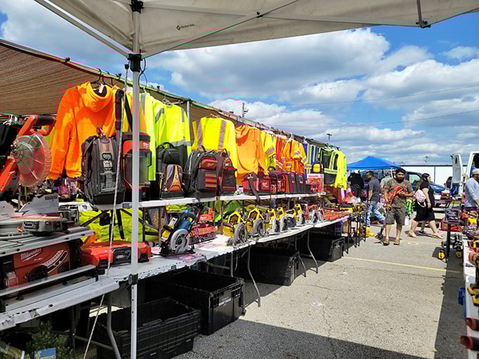 Westland's outdoor vendors create a sea of potential under open skies&mdash;where safety vests and power tools find new purpose.