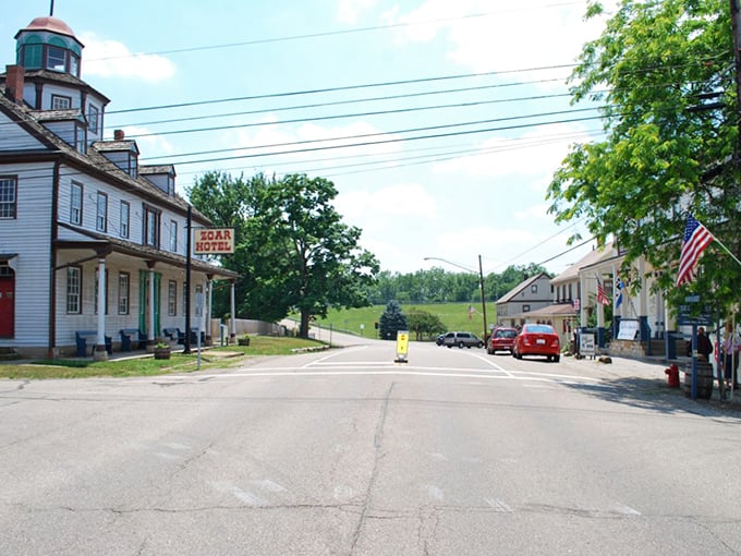 Zoar's main street whispers tales of German settlers who knew how to build things that last forever.