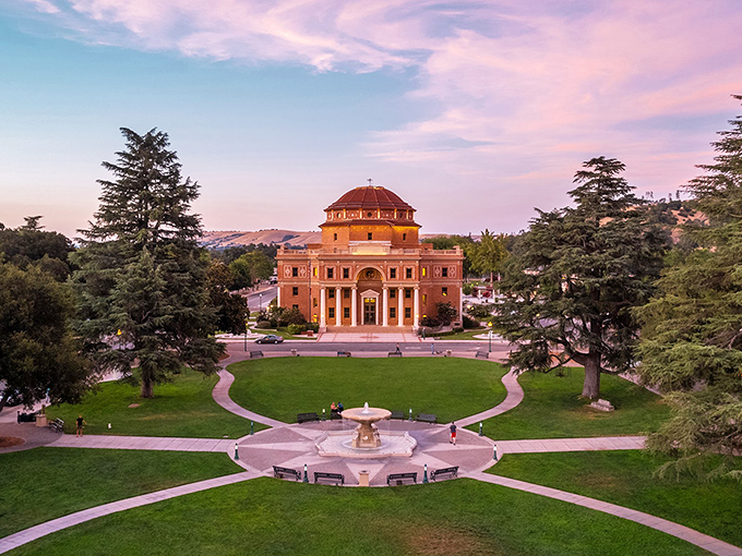 The gorgeous Atascadero City Hall anchors a community where your Social Security check can actually cover your monthly expenses.