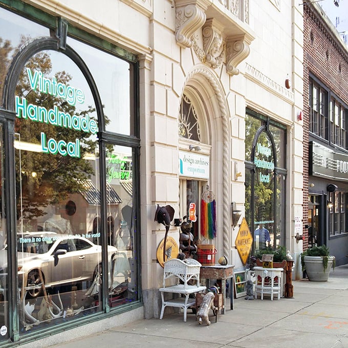 Window shopping takes on new meaning at Design Archives. Those sidewalk displays are just appetizers for the feast inside.